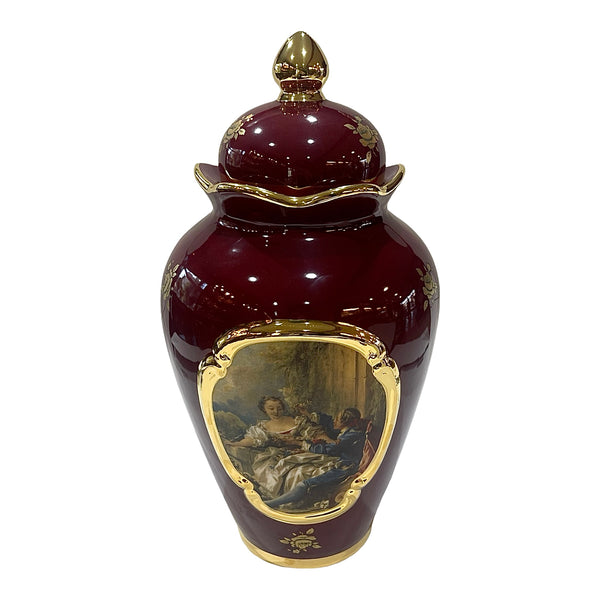 Potiche With Cover - Romeo&Juliet - Red&Gold - 36 cm – Sheffield Stores